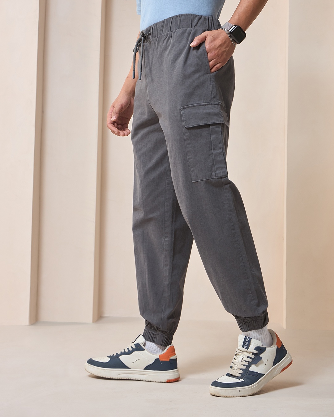 Buy Men's Grey Oversized Cargo Jogger Pants Online at Bewakoof