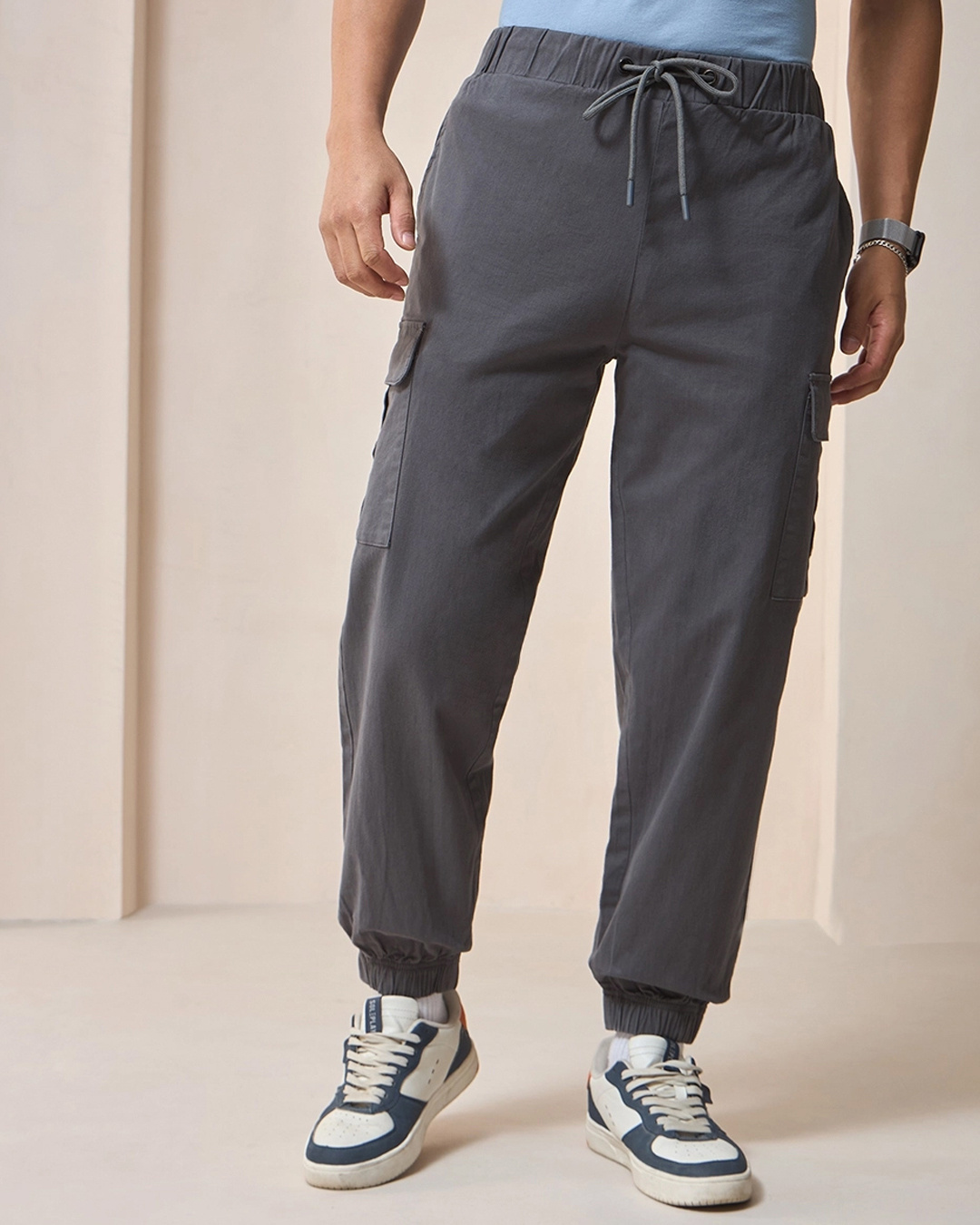 Buy Men's Grey Oversized Cargo Jogger Pants Online at Bewakoof