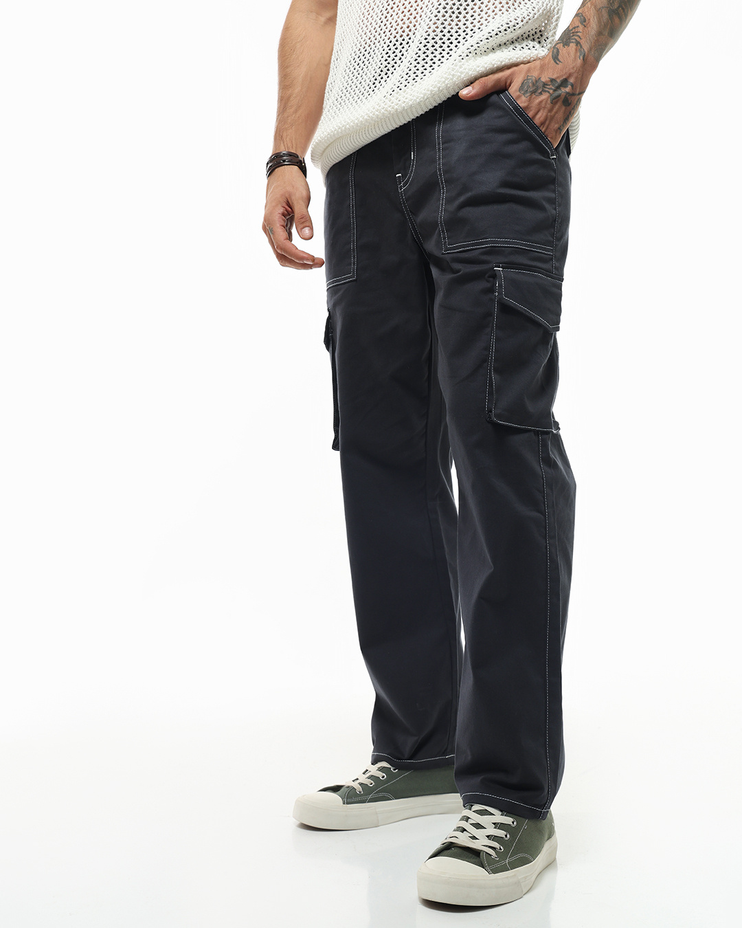 Buy Men's Grey Baggy Oversized Cargo Pants Online at Bewakoof