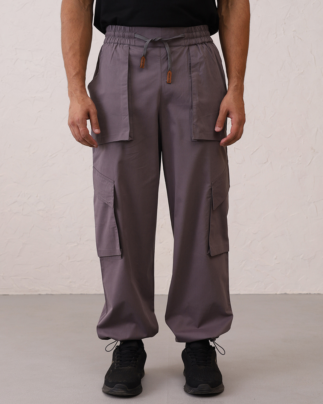 Buy Men's Grey Oversized Cargo Parachute Pants Online at Bewakoof