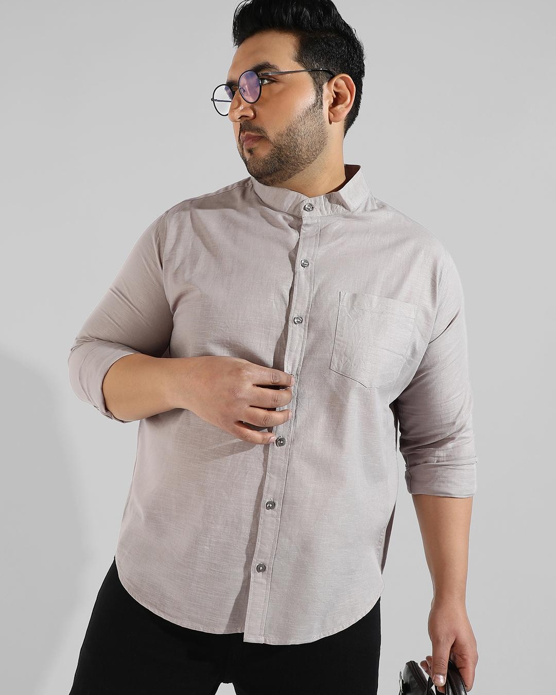 Buy Men's Grey Oversized Plus Size Shirt for Men Grey Online at Bewakoof