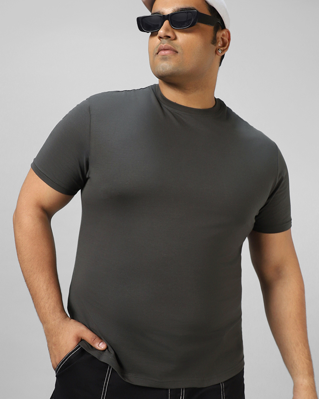 Buy Men's Grey Oversized Plus Size T-shirt Online at Bewakoof
