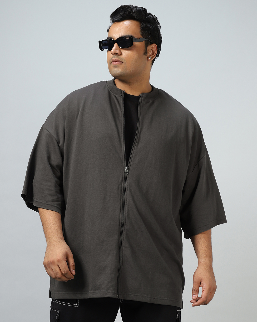 Buy Men's Grey Oversized Plus Size T-shirt Online at Bewakoof