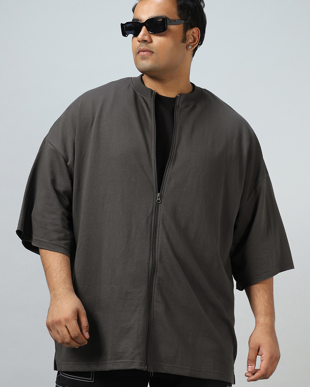 Buy Men's Grey Oversized Plus Size T-shirt Online at Bewakoof