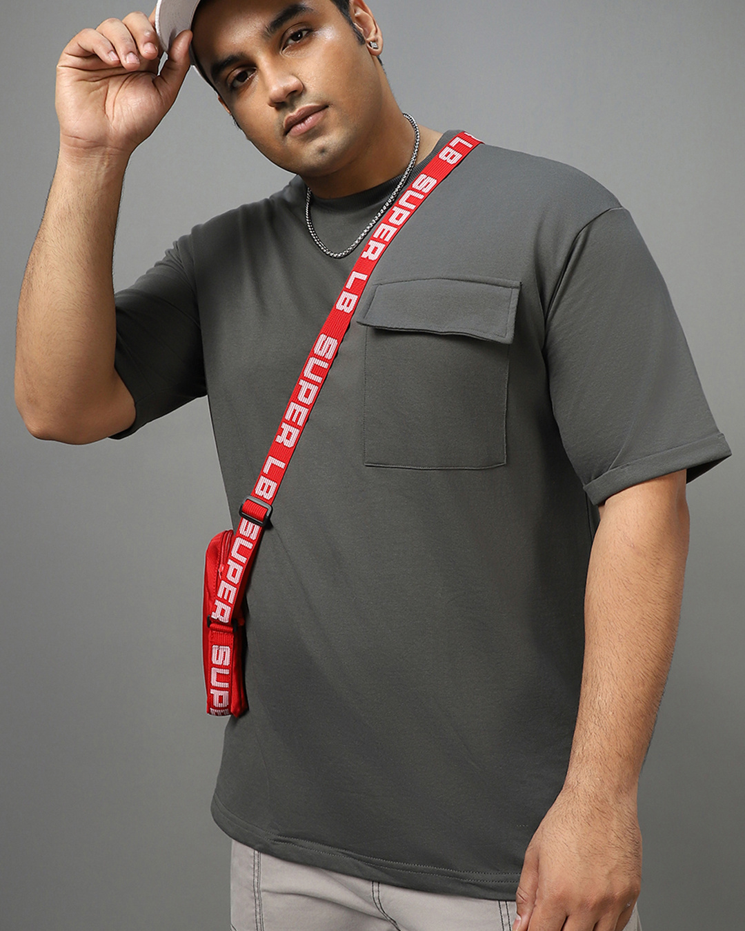 Buy Men's Grey Oversized Plus Size T-shirt Online at Bewakoof