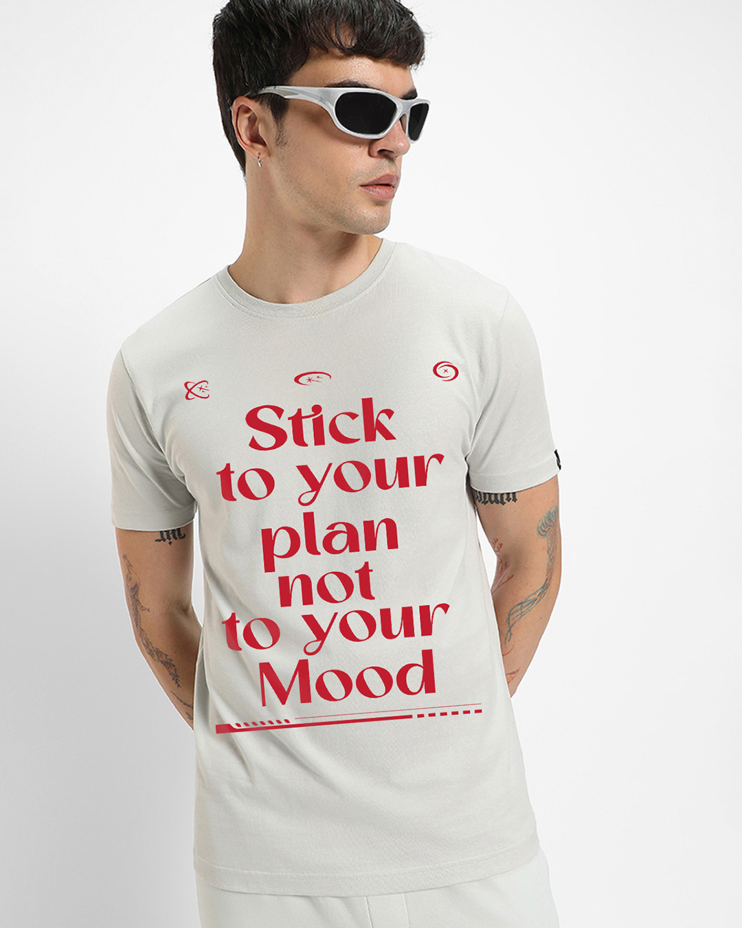 Buy Men's Grey Plan Typography T-shirt Online at Bewakoof