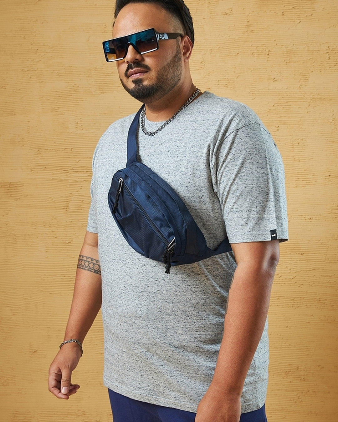 Buy Men's Grey Plus Size T-shirt Online at Bewakoof