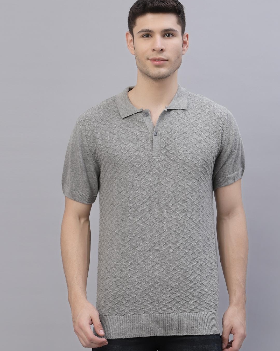 Buy Men's Grey Polo T-shirt Online at Bewakoof