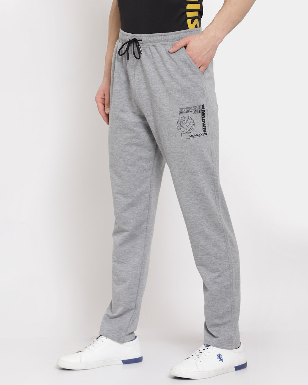 Buy Men's Grey Printed Track Pants Online at Bewakoof