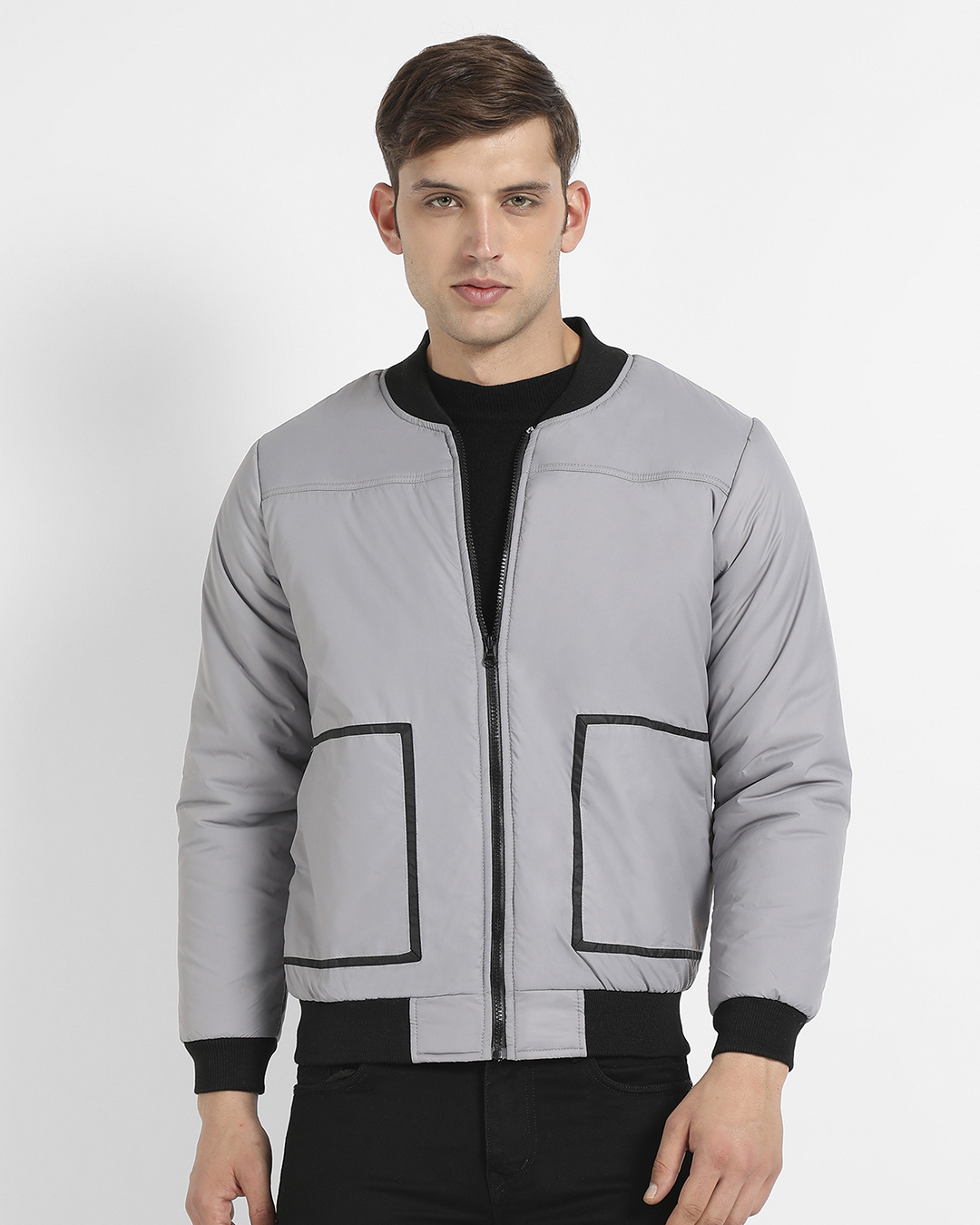 Buy Men's Grey Puffer Jacket Online at Bewakoof