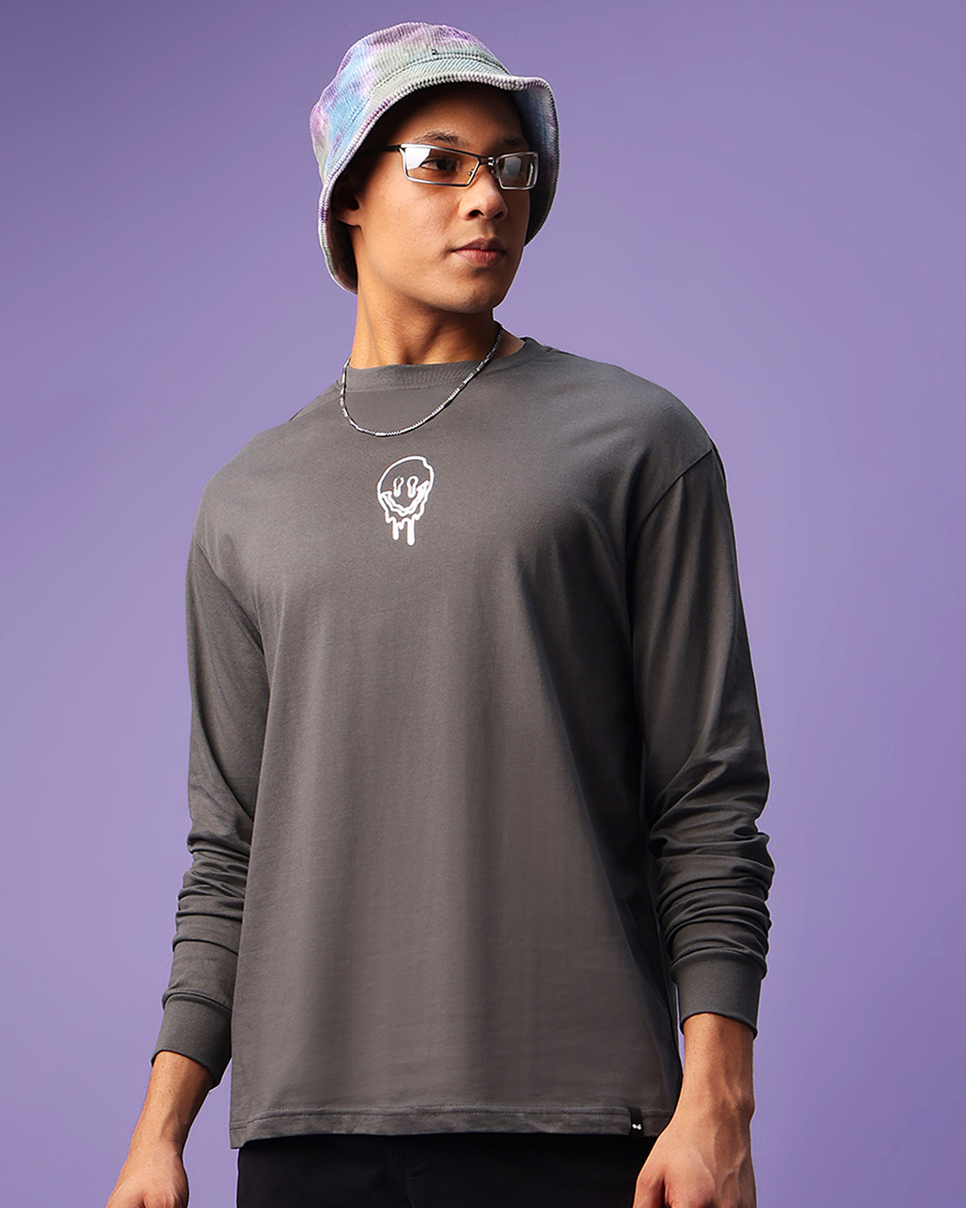 Buy Men's Grey Rave Generation Graphic Printed Oversized T-shirt Online ...