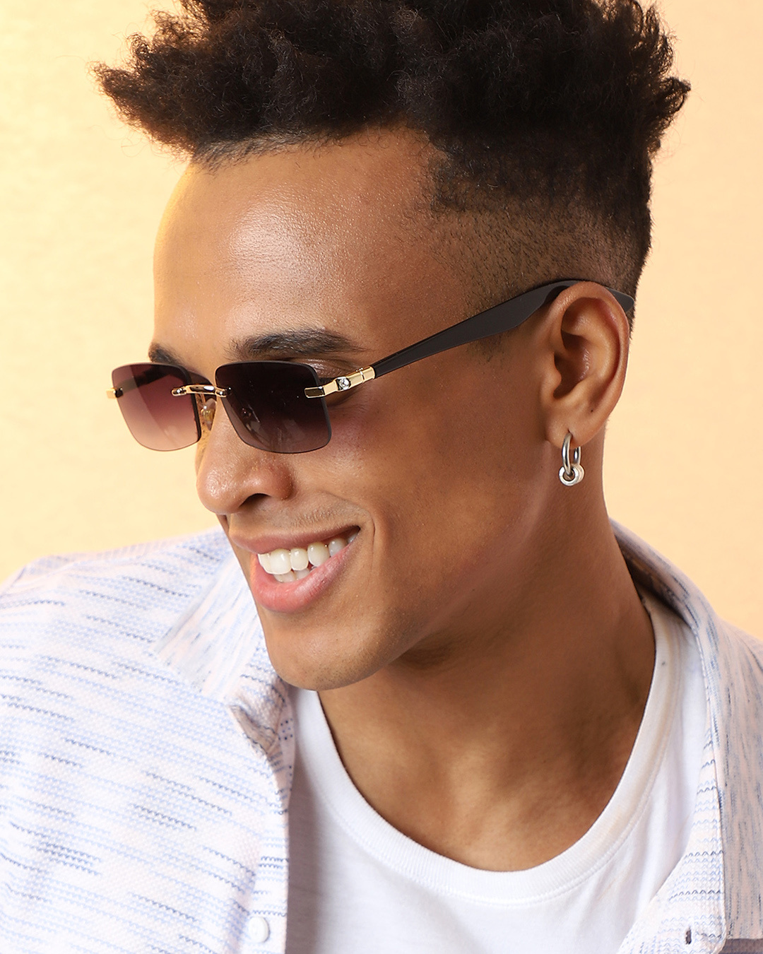 Buy Men's Grey Rectangle Polarised Lens Gradient Sunglasses Online in ...