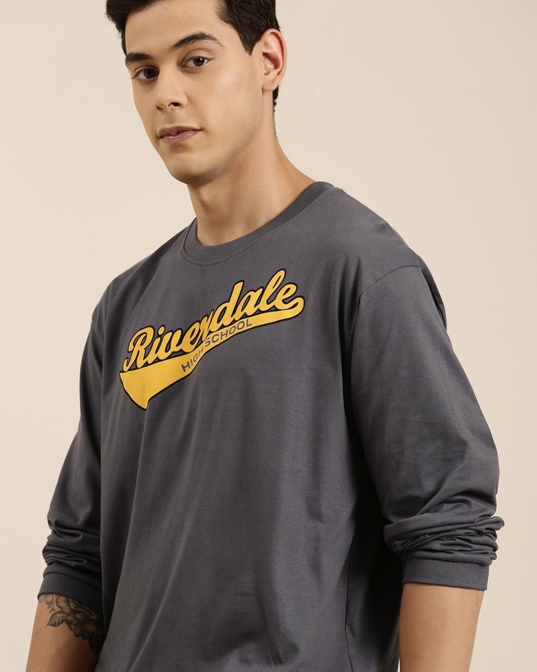 Buy Men's Grey Riverdale Typography Oversized T-shirt Online at Bewakoof