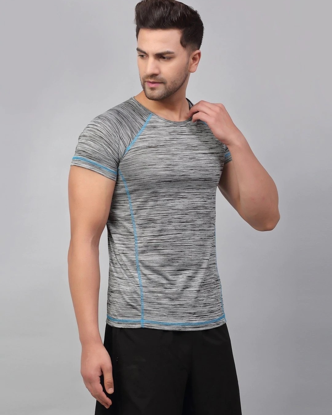 Buy Men's Grey Slim Fit T-shirt Online at Bewakoof