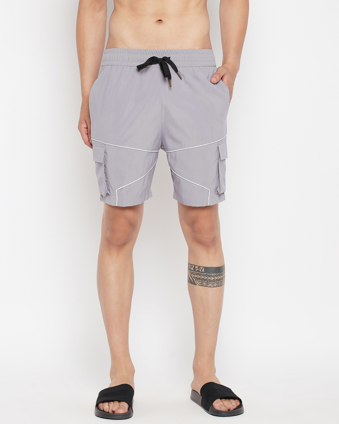 Buy Men's Grey Side Pockets Shorts Online at Bewakoof