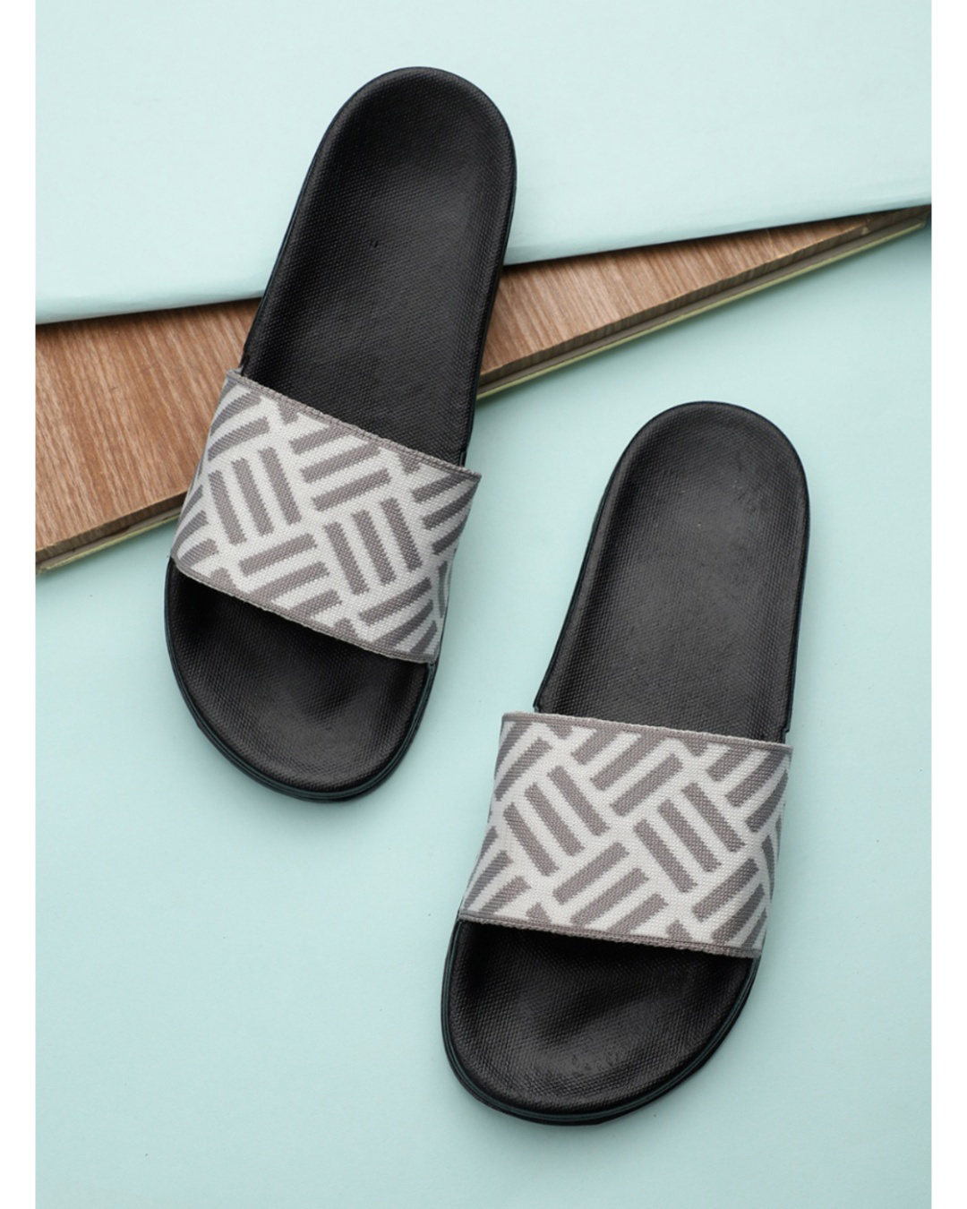 Buy Men's Grey Sliders Online in India at Bewakoof