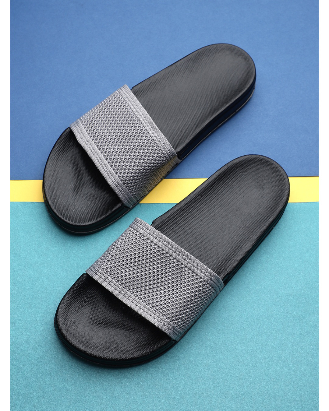 Buy Men's Grey Sliders Online in India at Bewakoof