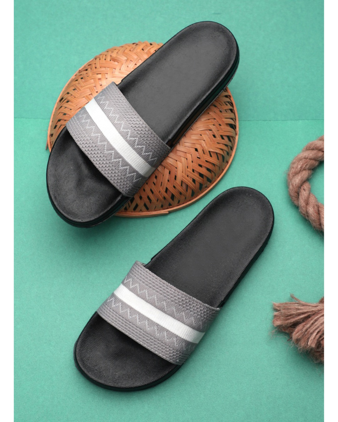 Buy Men's Grey Sliders Online in India at Bewakoof