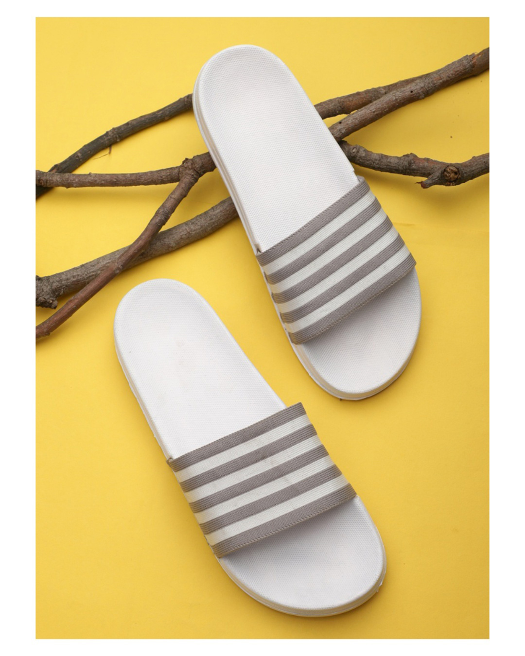 Buy Men's Grey Sliders Online in India at Bewakoof