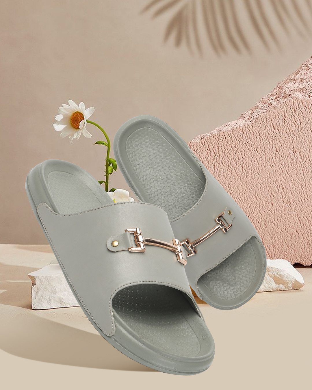 Buy Men's Grey Sliders Online in India at Bewakoof