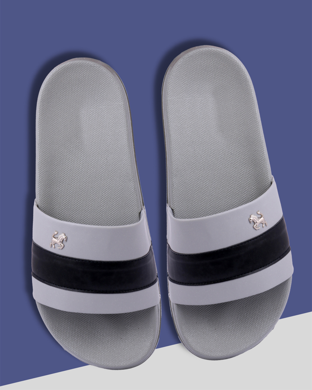 Buy Men's Grey Slip-On Sliders Online in India at Bewakoof