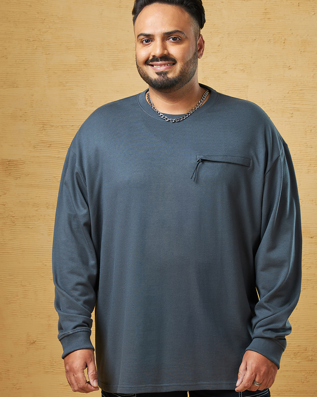 Buy Men's Grey Super Loose Plus Size T-shirt Online at Bewakoof