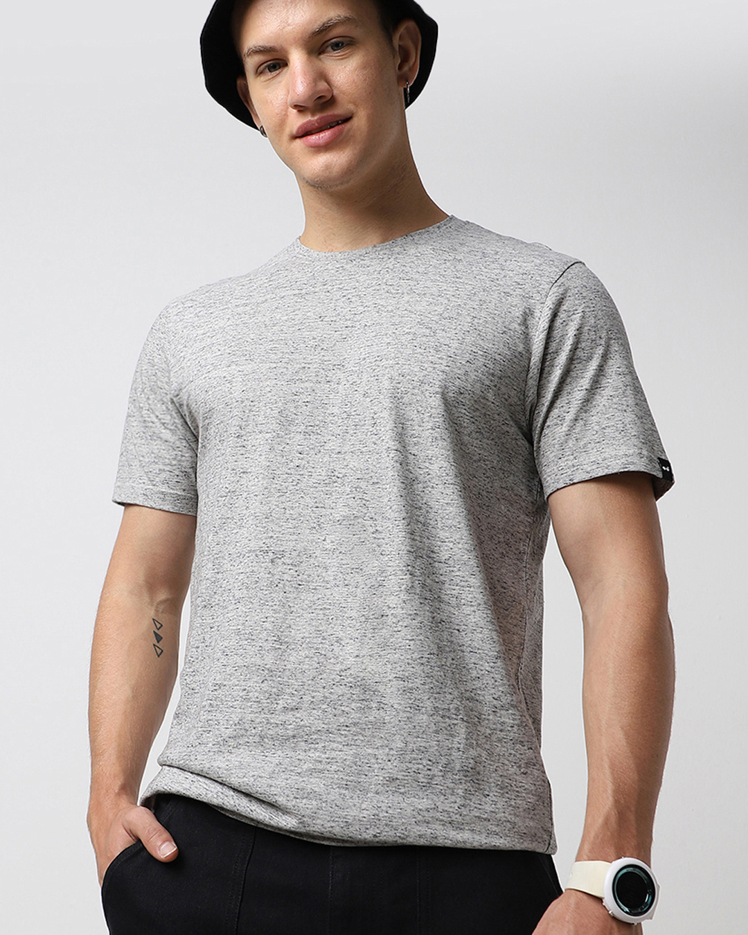 Buy Men's Grey T-shirt Online at Bewakoof