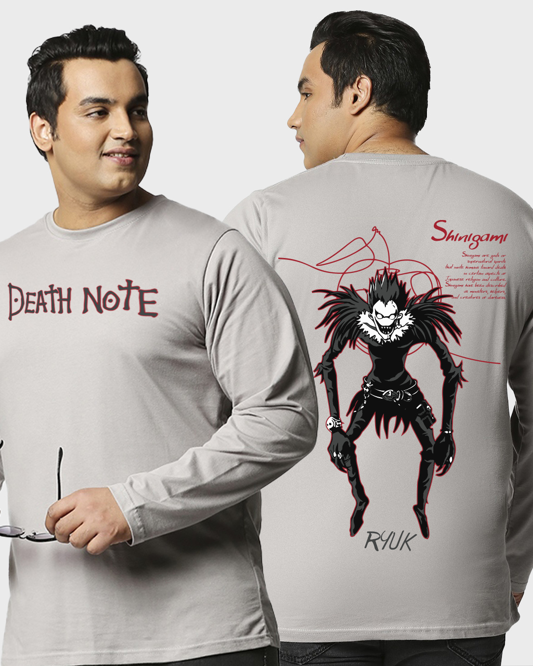 Buy Men's Grey The Ryuk Graphic Printed Plus Size T-shirt for Men Grey Online at Bewakoof
