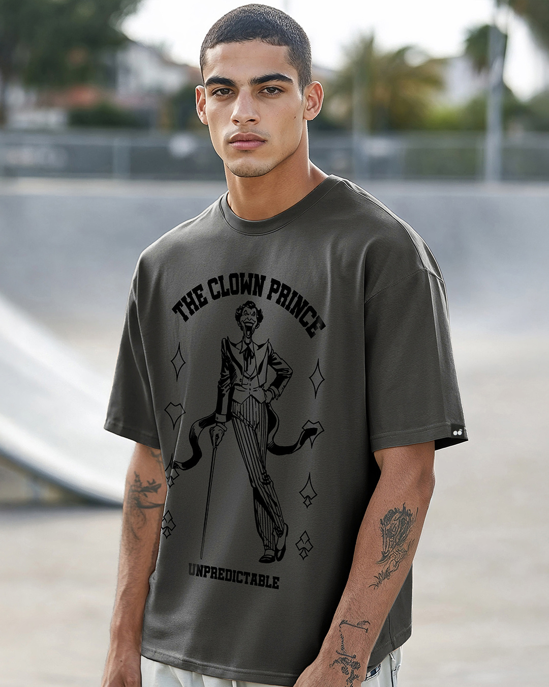 Buy Men's Grey Unpredictable Graphic Printed Oversized T-shirt Online ...