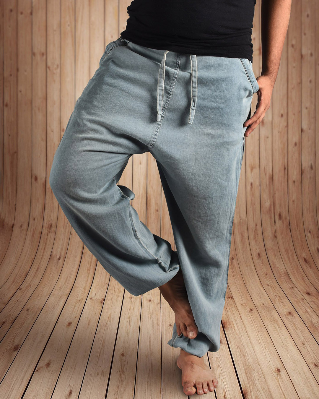 Buy Men's Grey Washed Free Size Harem Pants Online at Bewakoof