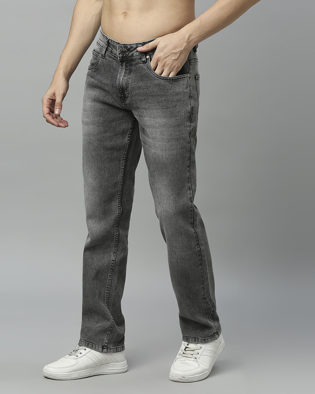 Buy Men's Grey Washed Jeans Online at Bewakoof