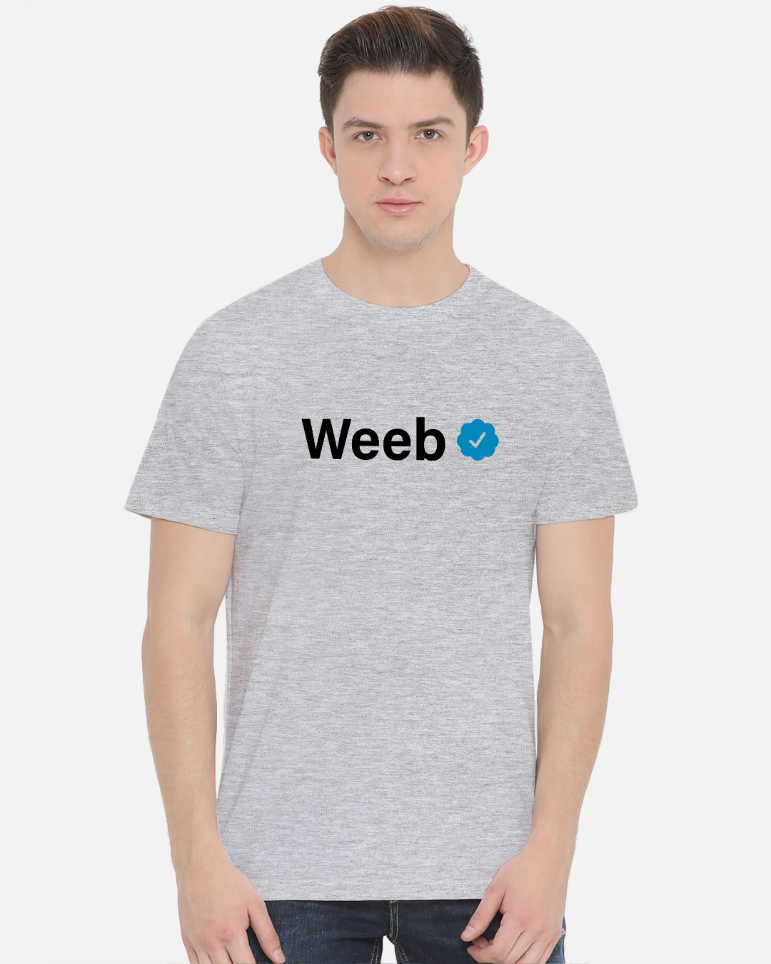Buy Men's Grey Weeb Typography T-shirt Online at Bewakoof