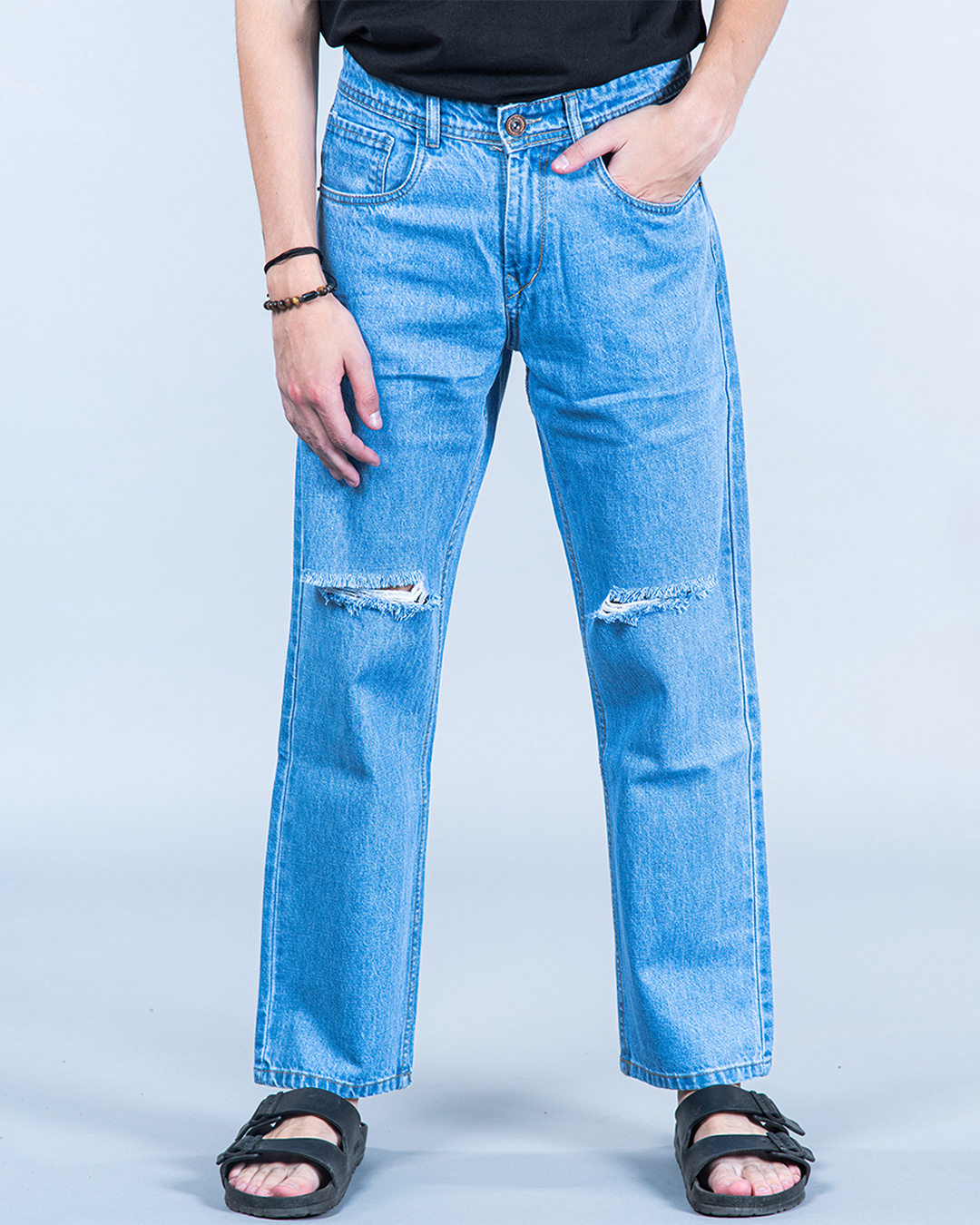 Buy Men's Ice Blue Jeans Online at Bewakoof