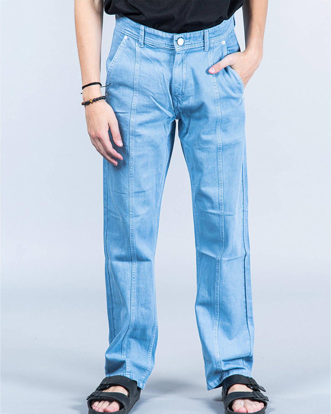 Buy Men's Ice Blue Straight Fit Jeans Online at Bewakoof