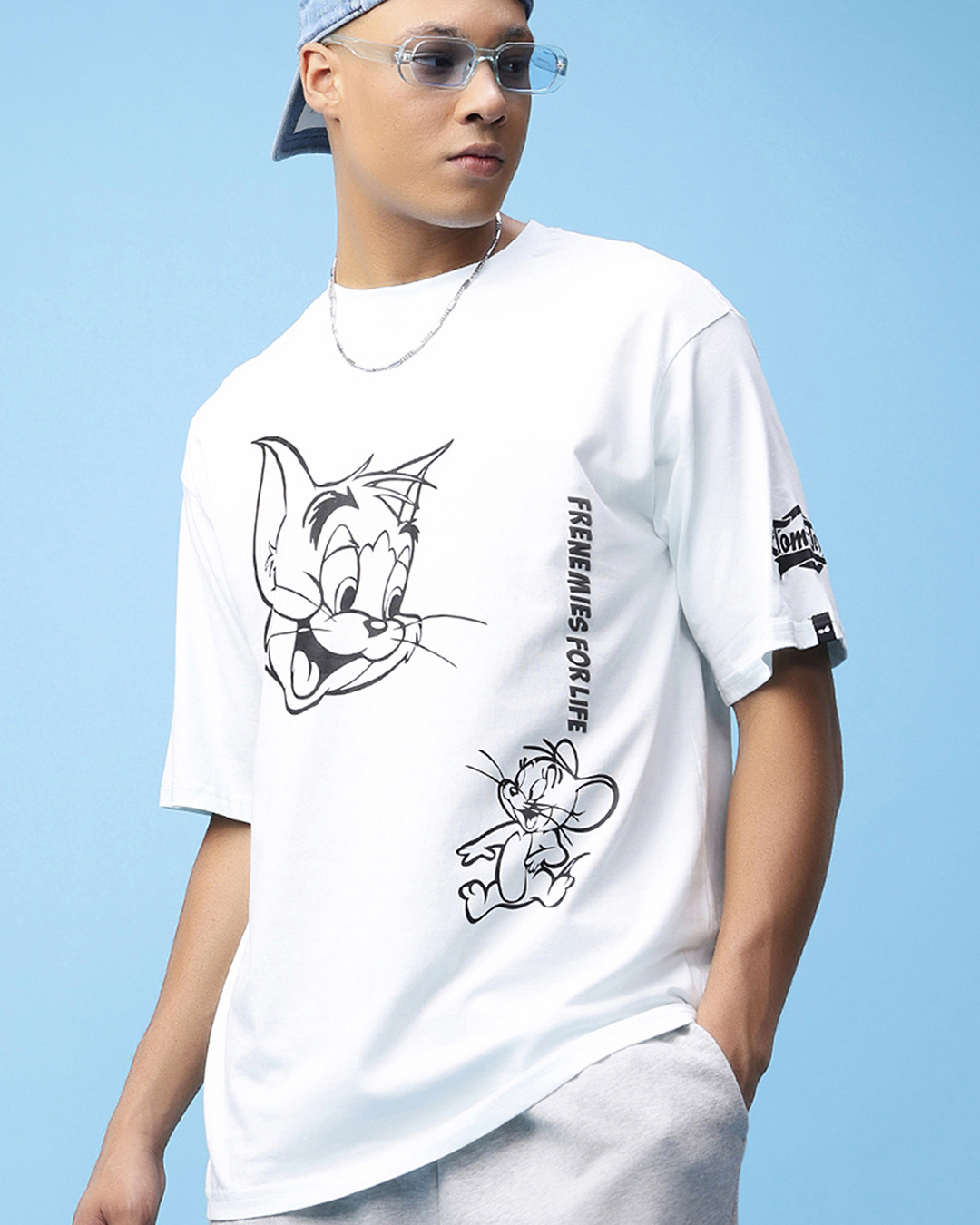 Buy Men's Ice Melt Frenemies For Life Graphic Printed Oversized T-shirt ...