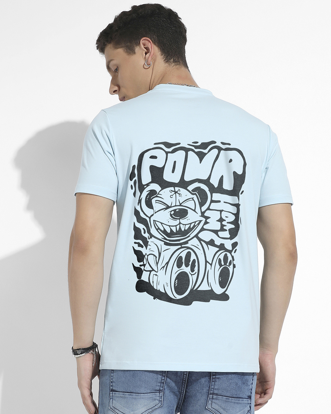 Buy Men's Icy Blue Graphic Printed T-shirt Online at Bewakoof