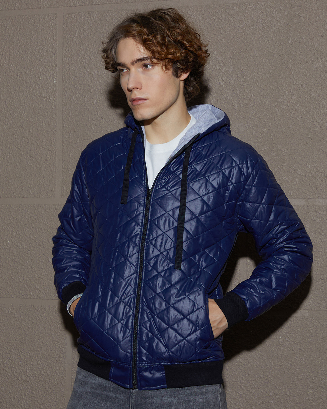 Buy Men's Indigo Blue Bomber Jacket Online at Bewakoof