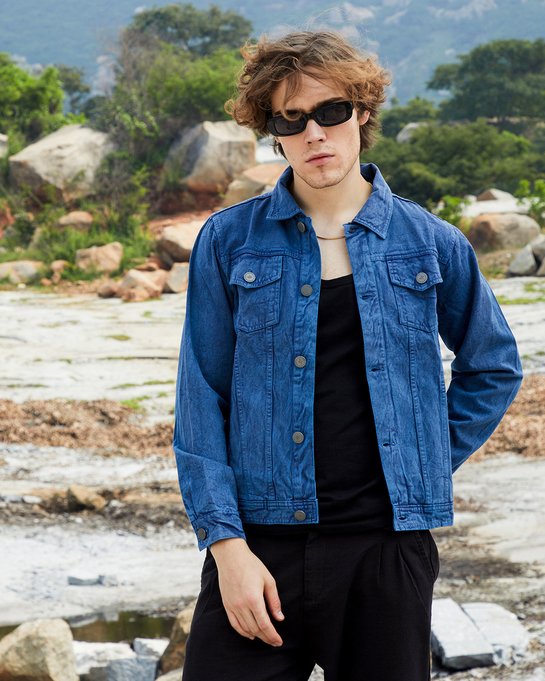 Buy Men's Indigo Blue Denim Jacket Online at Bewakoof