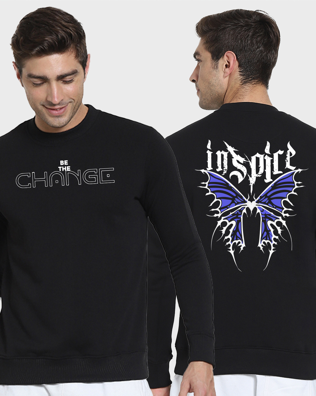 Buy Men's Black Inspire Graphic Printed Sweatshirt Online at Bewakoof