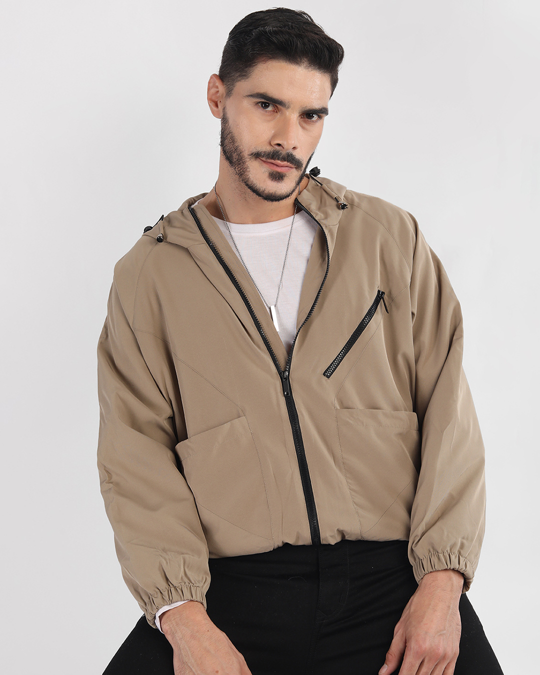Buy Men's Khaki Beige Wind Cheater Jacket Online at Bewakoof