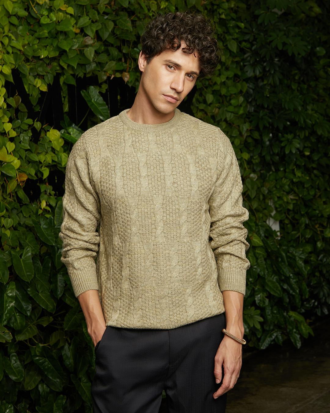 Buy Men's Khaki Beige Sweater Online at Bewakoof