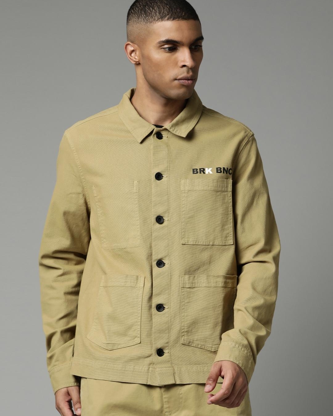 Buy Men's Khaki Typography Jacket Online at Bewakoof