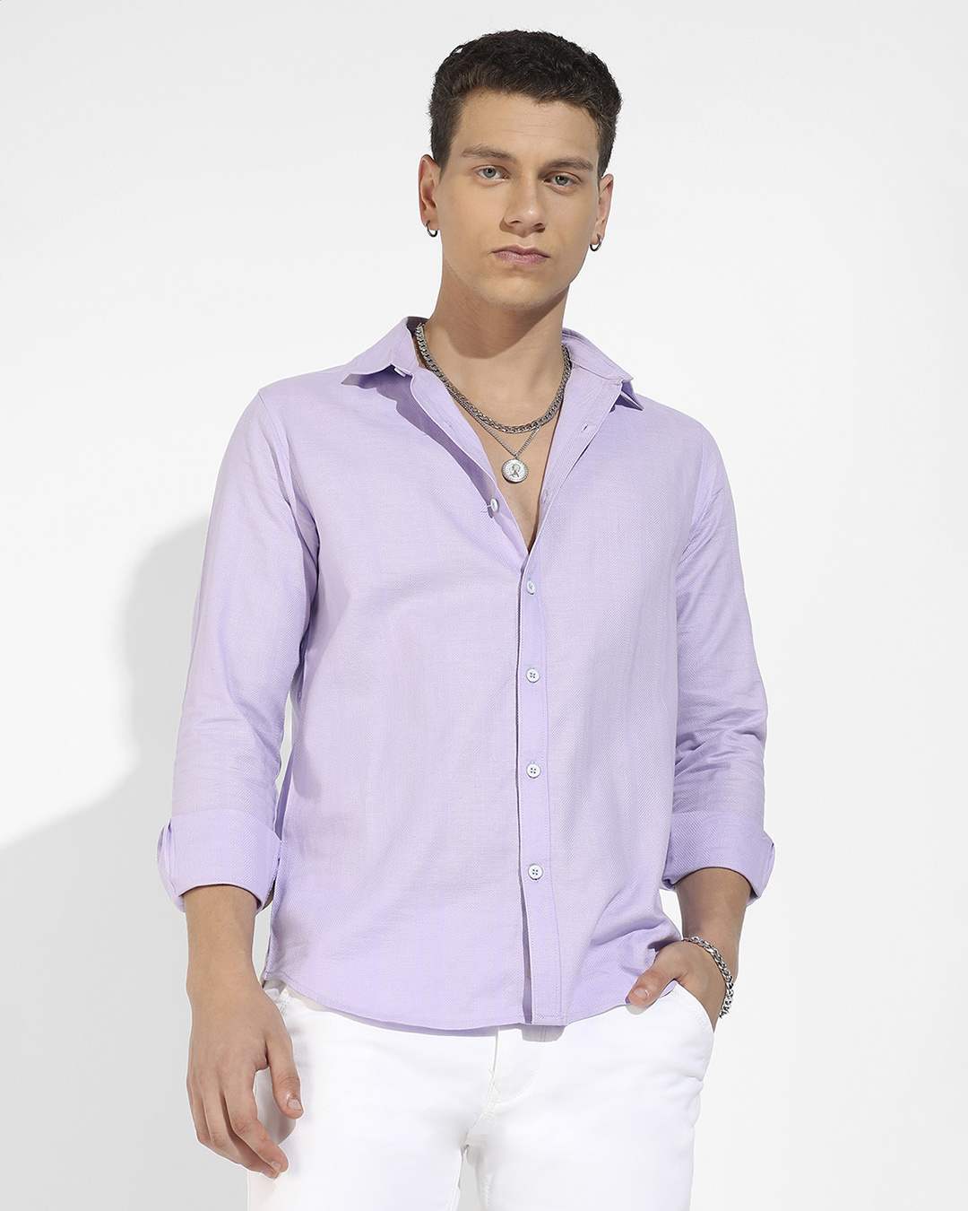 Buy Men's Lavender Shirt Online at Bewakoof