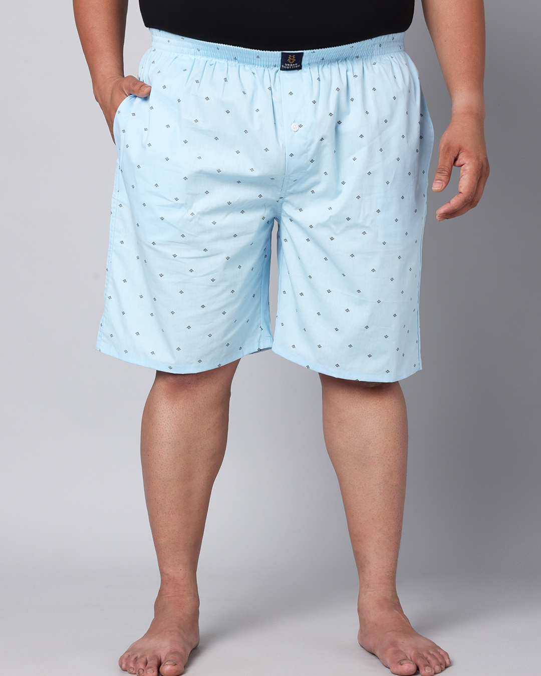 Buy Men's Light Blue All Over Printed Plus Size Boxers Online in India ...