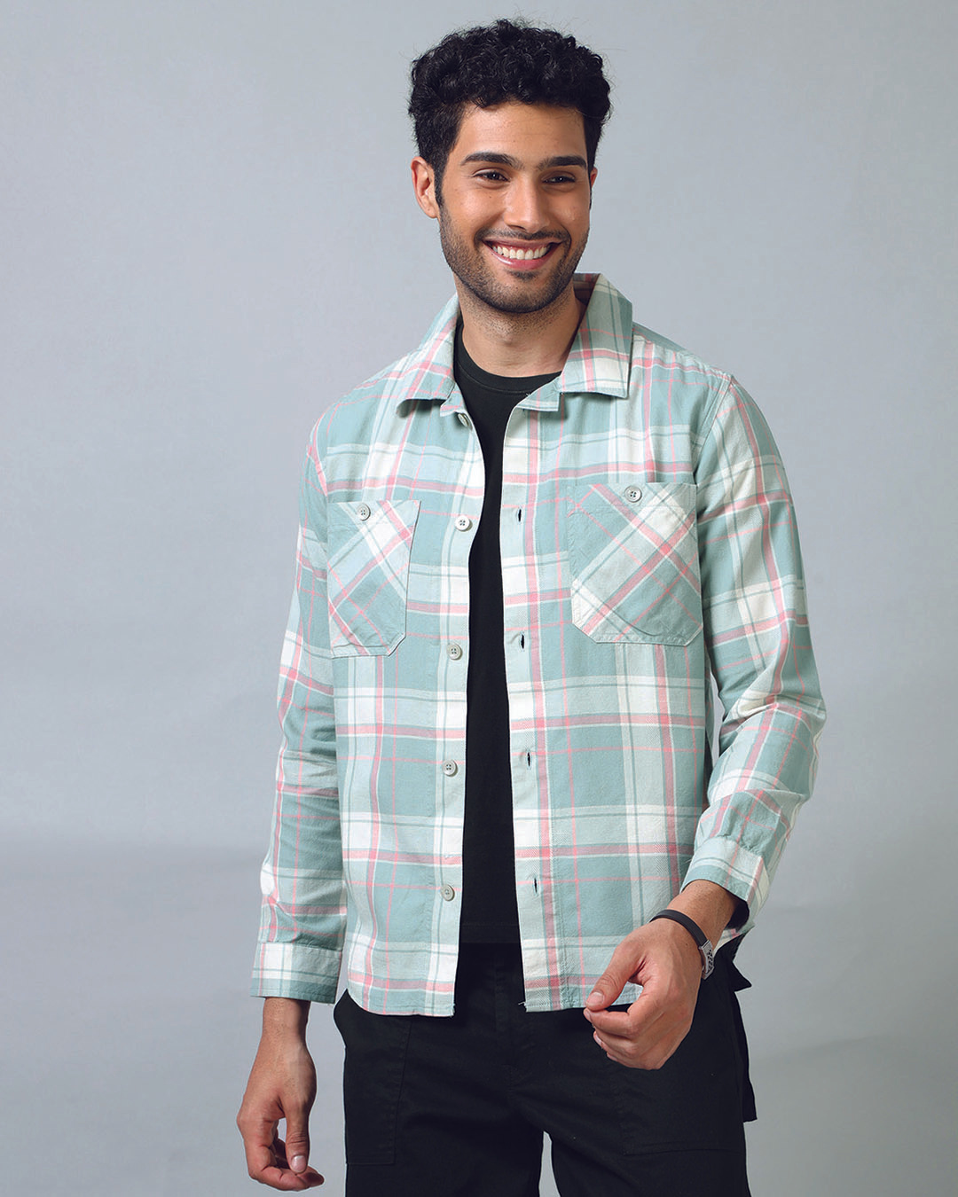 Buy Men's Light Blue Checked Shirt Online at Bewakoof