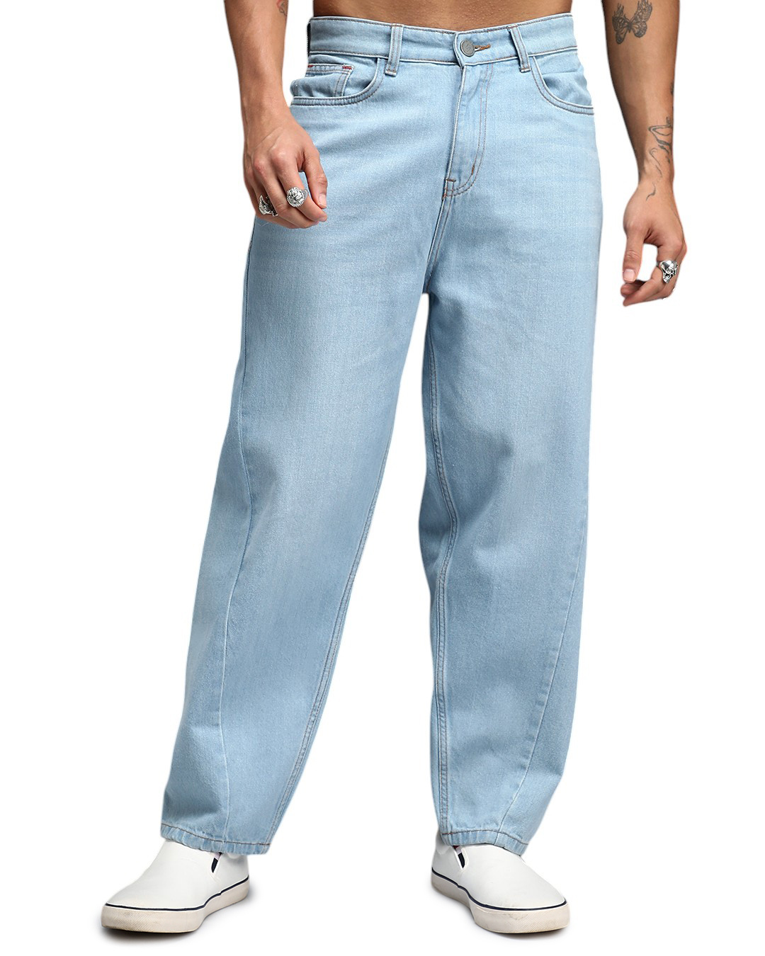 Buy Men's Light Blue Relaxed Fit Jeans Online at Bewakoof