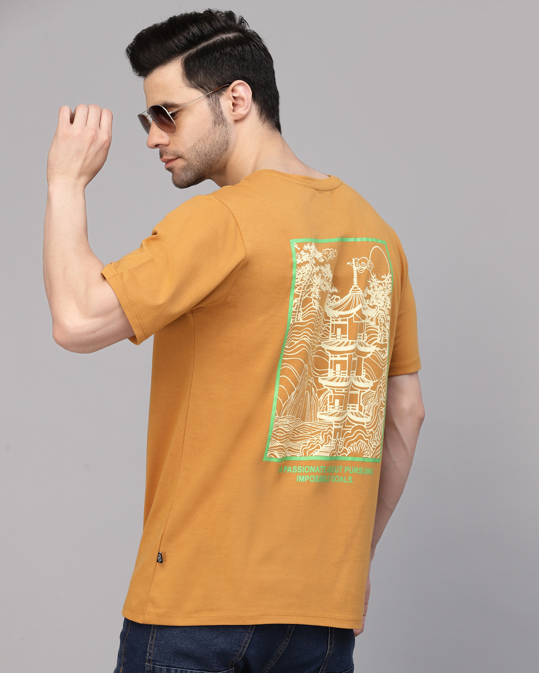 Buy Men's Light Brown Printed T-shirt Online at Bewakoof
