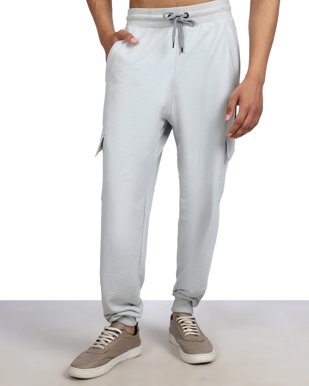 Buy Men's Light Grey Loose Comfort Fit Cargo Joggers Online at Bewakoof