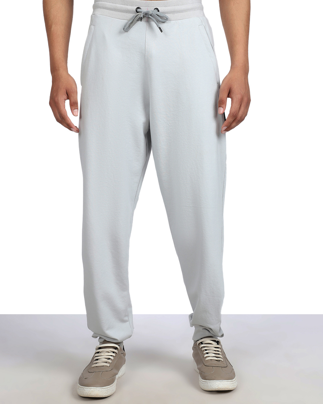Buy Men's Light Grey Loose Comfort Fit Joggers Online at Bewakoof