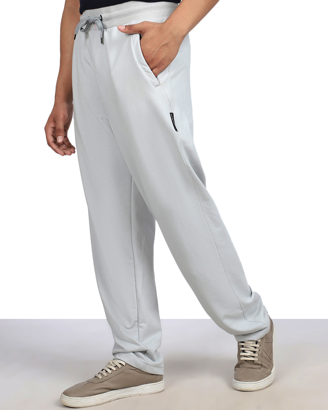 Buy Men's Light Grey Loose Comfort Fit Track Pants Online at Bewakoof